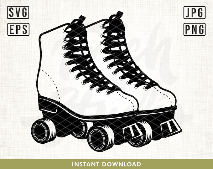 Roller Skates Svg, Skate Svg, Skating Svg File, Retro Svg, Roller Skate ...