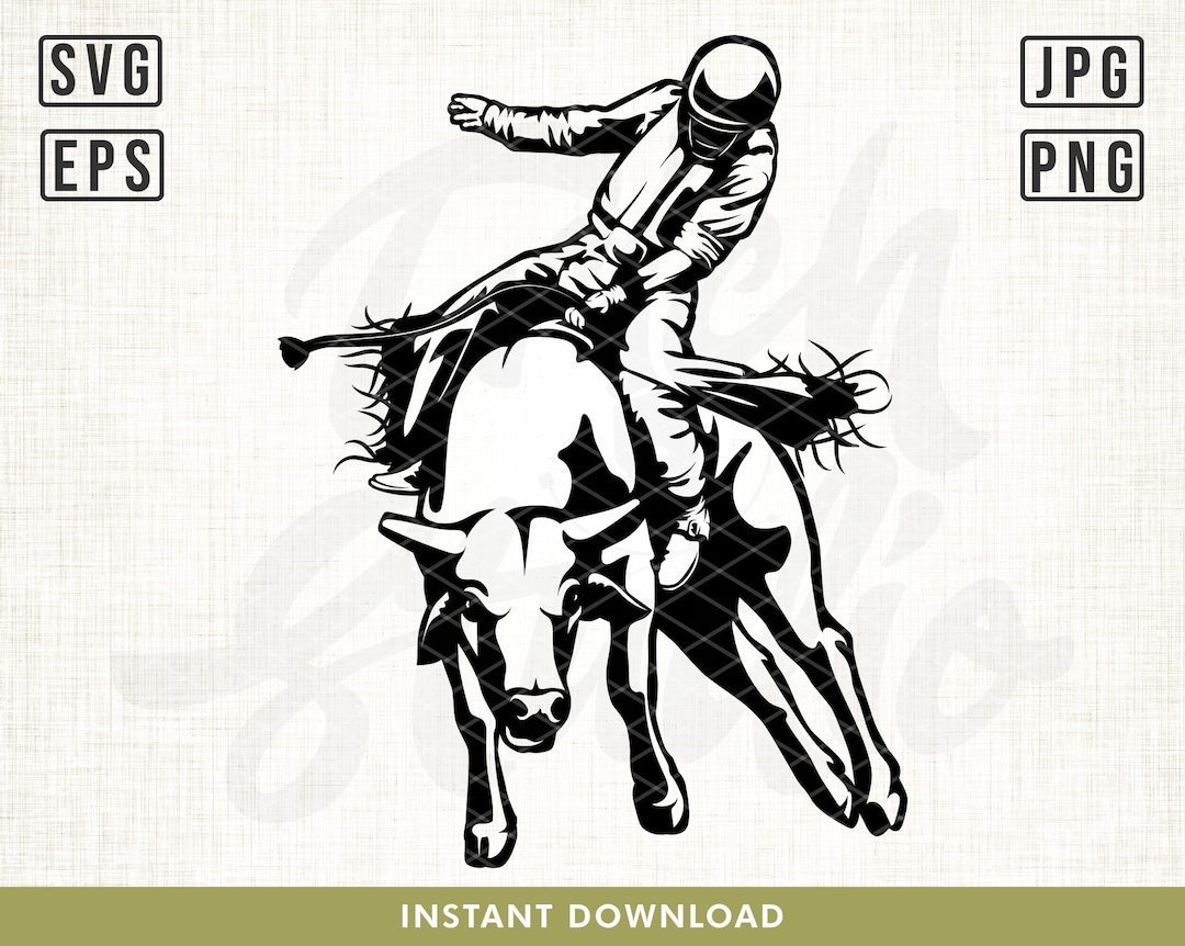 Bull Rider Svg, Rodeo Svg, Cowboy Svg, Western Svg, Country Farm, Bull ...