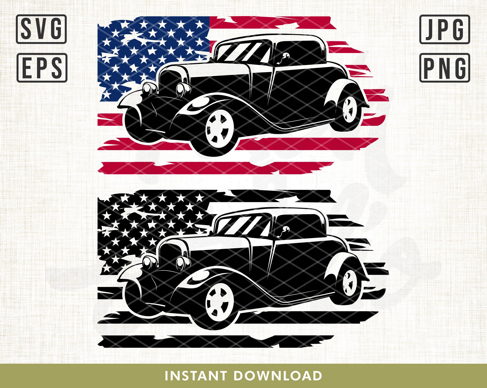 US Hot Rod SVG File, Vintage Car SVG, Classic Car Svg, Retro Car Svg ...