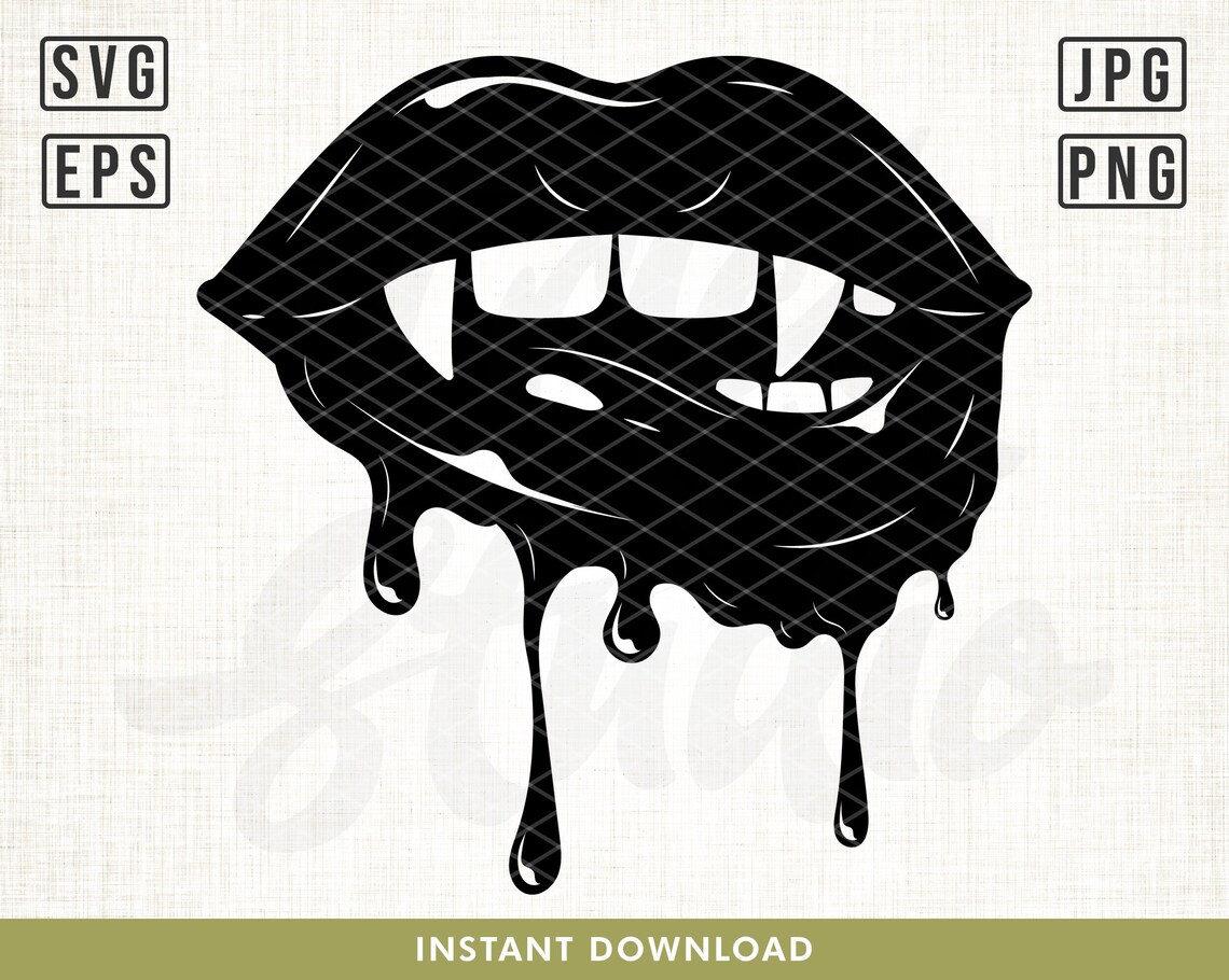 Vampire Lips Svg File Vampire Svg Dripping Blood Svg Lips - Etsy