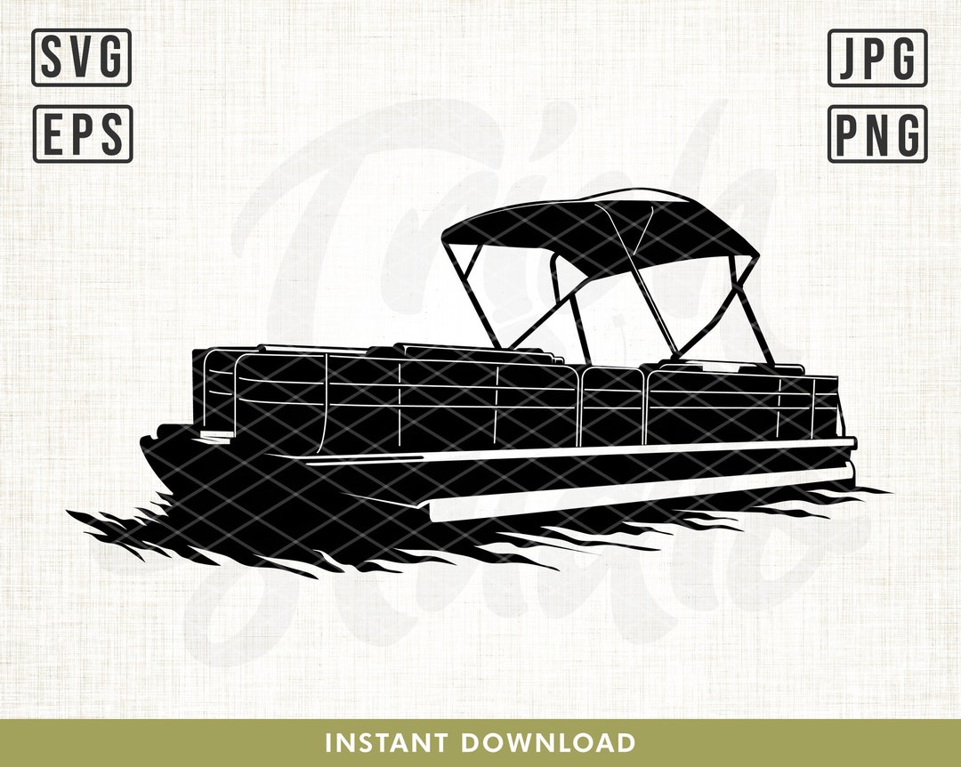 Pontoon Boat Svg, Pontoon Boat Cut File, Pontoon Boat Clipart, Pontoon ...