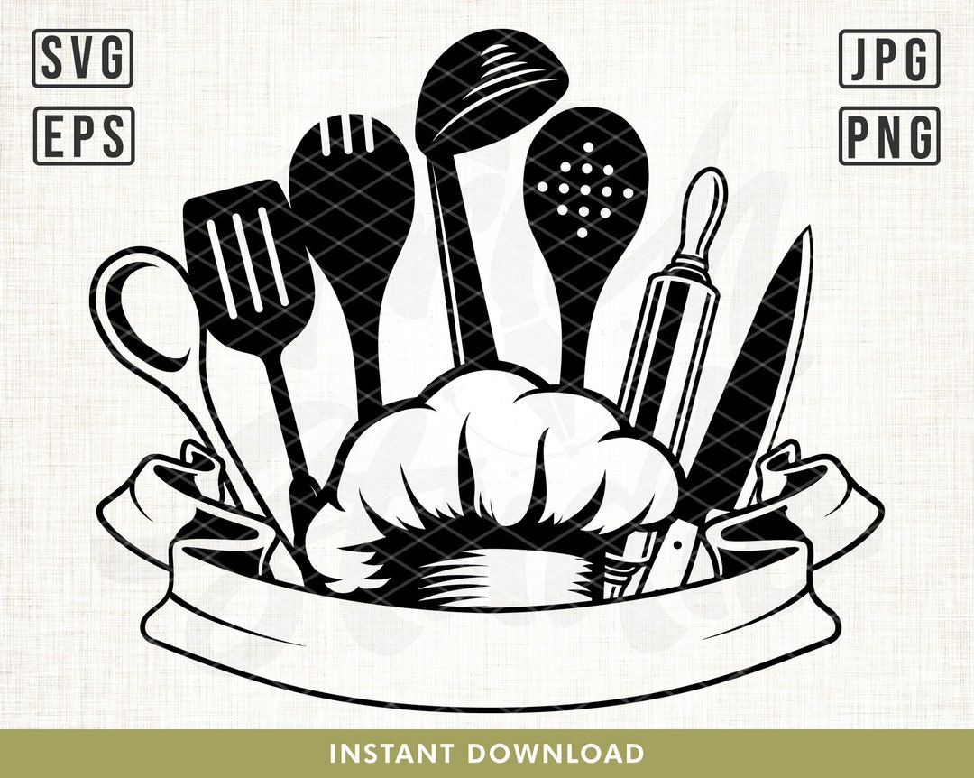 Chef Tools Svg, Chef Svg File, Chef Hat Svg, Cooking Svg, Kitchen Svg ...