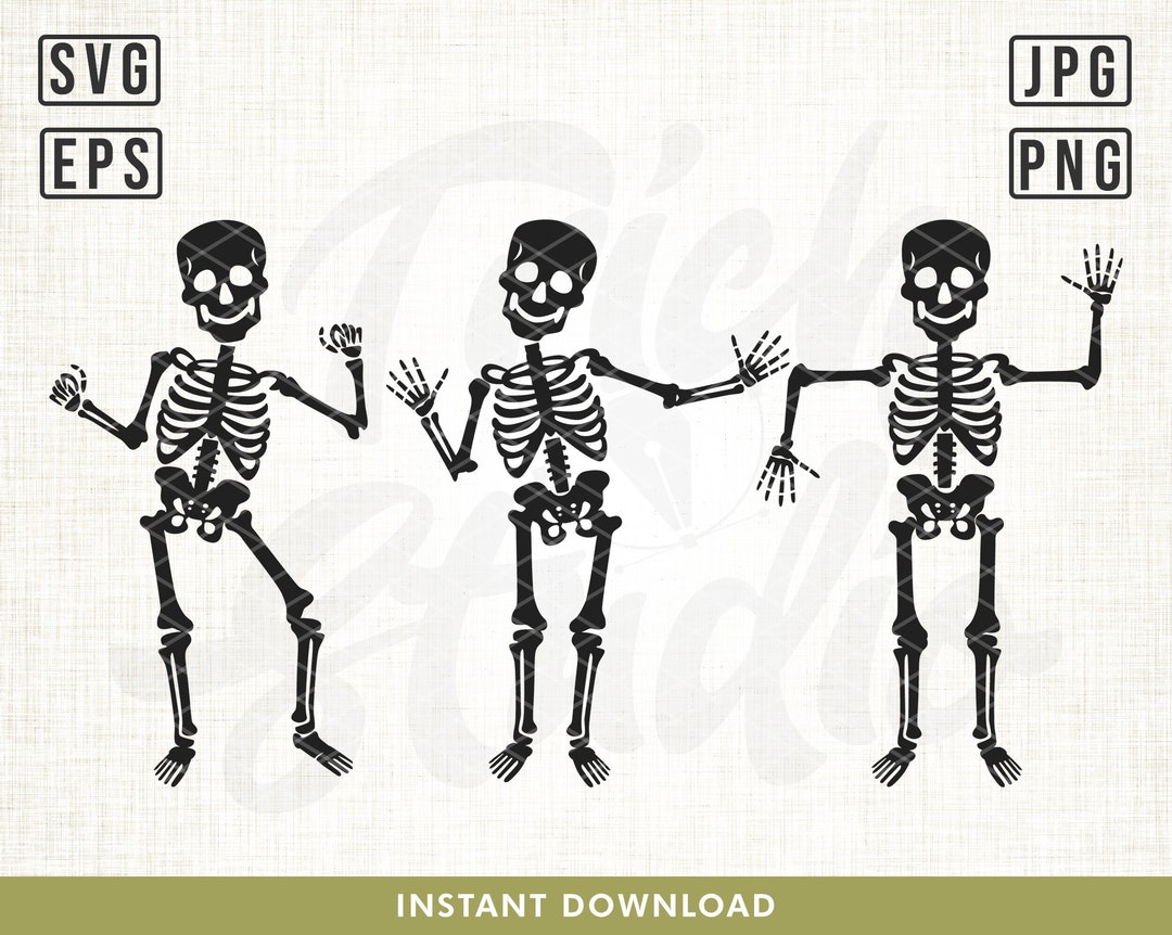 Dancing Skeletons Svg, Cute Skeletons Svg, Skeletons Svg, Skull Svg ...