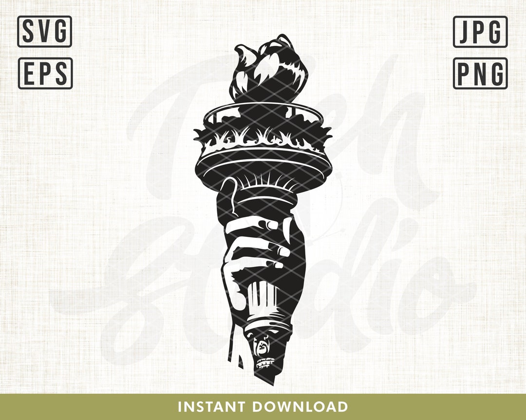 Torch Svg, Statue of Liberty SVG, New York City Clipart, Liberty Statue ...