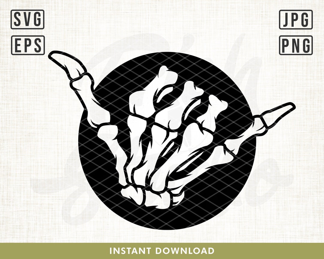 Skeleton Hand Svg File, Skeleton Shaka Hand Svg File, Shaka Sign Svg ...