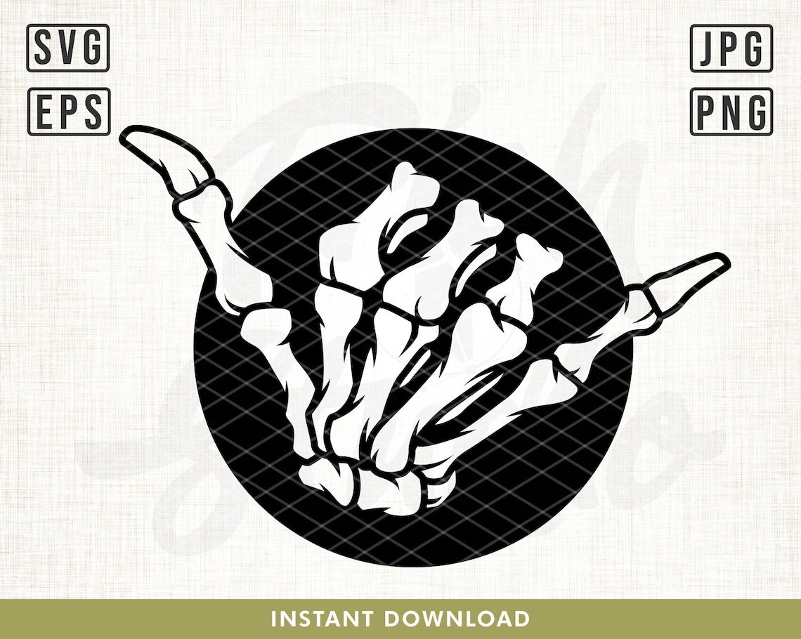 Skeleton Hand Svg File Skeleton Shaka Hand Svg File Shaka - Etsy