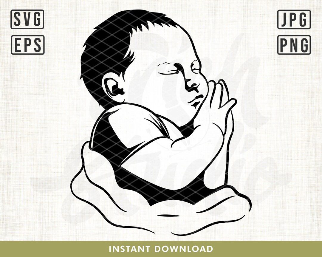 Sleeping Baby Svg File, Sweet Dreams, Cute Baby Boy Svg, Onesie Baby ...