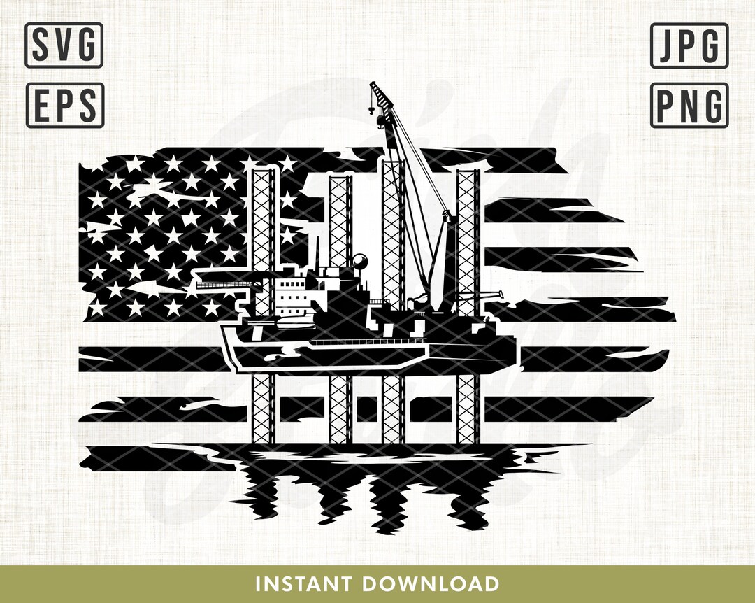 USA Oil Rig Svg, Offshore Svg, Oil Derrick Svg, Oil Field Svg, Oil Pump ...