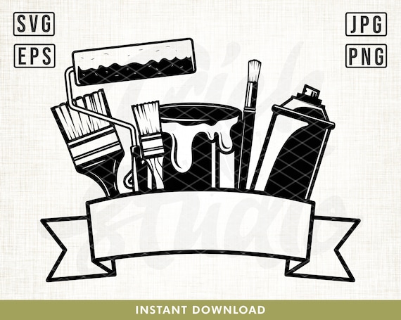 Painting Tools Svg Painter Tools Svg Paint Brush Svg Paint - Etsy