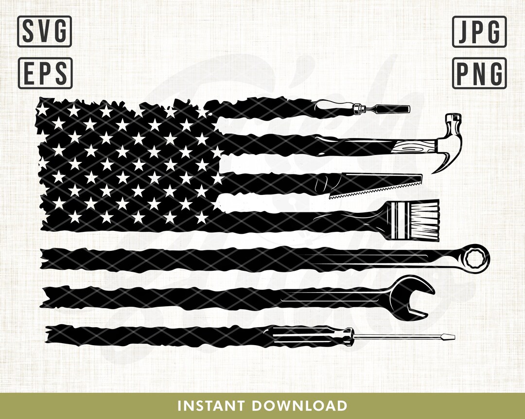 USA Flag Tools Svg, Builder Tools Svg, Bilder Svg, Distressed Flag Svg ...