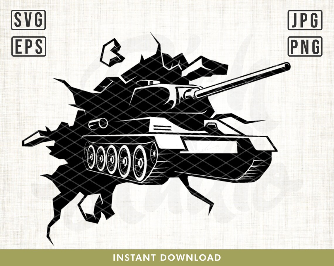 Tank Svg Smashing Tank Svg Military Tank Svg Army Svg US - Etsy
