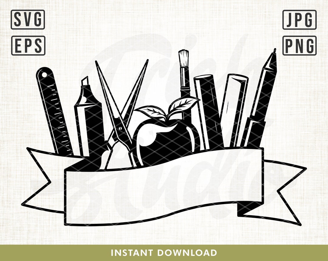 Teacher Svg File, School Svg, Class Svg, Monogram Svg, School Supplies ...