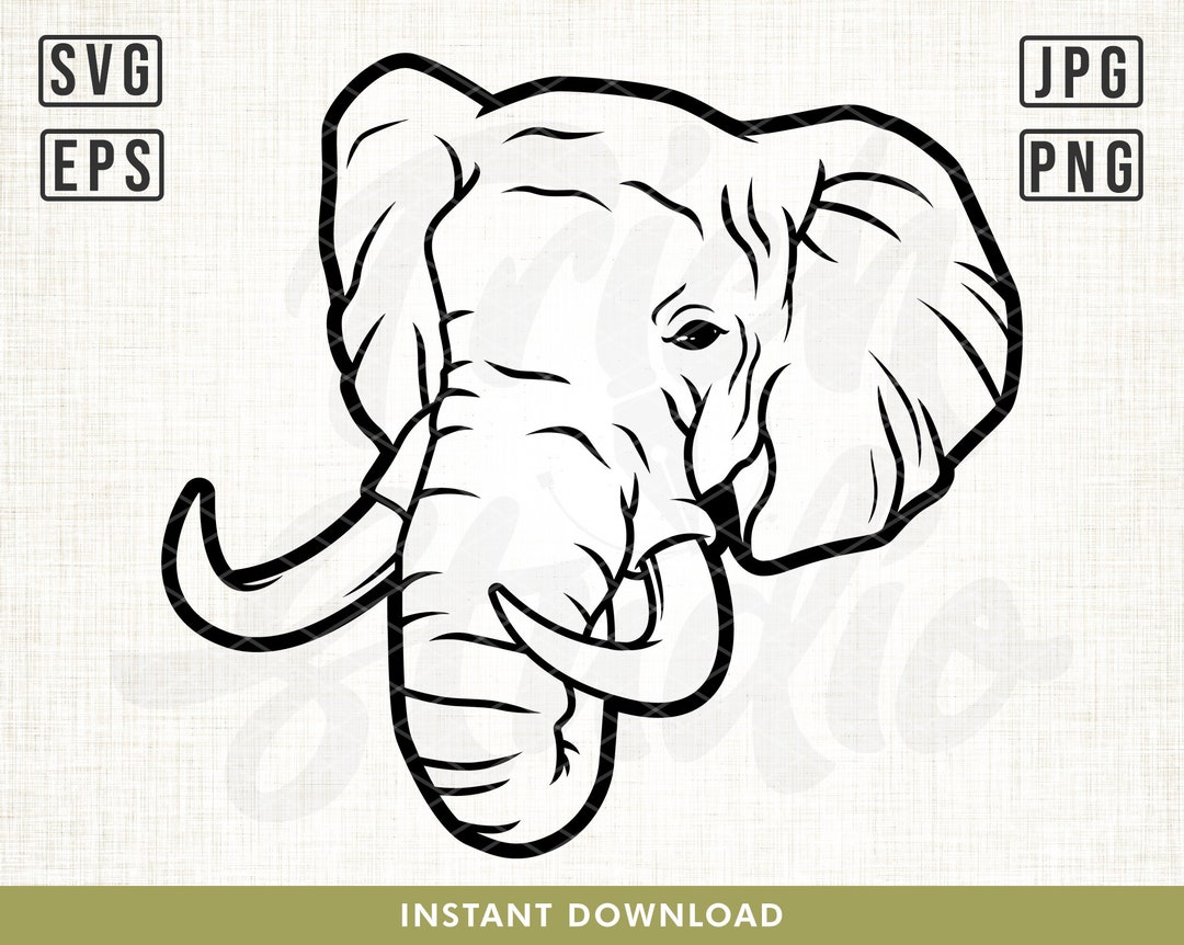 Elephant Svg, Safari Animal Svg, Elephant Head Svg, Elephant Clipart ...