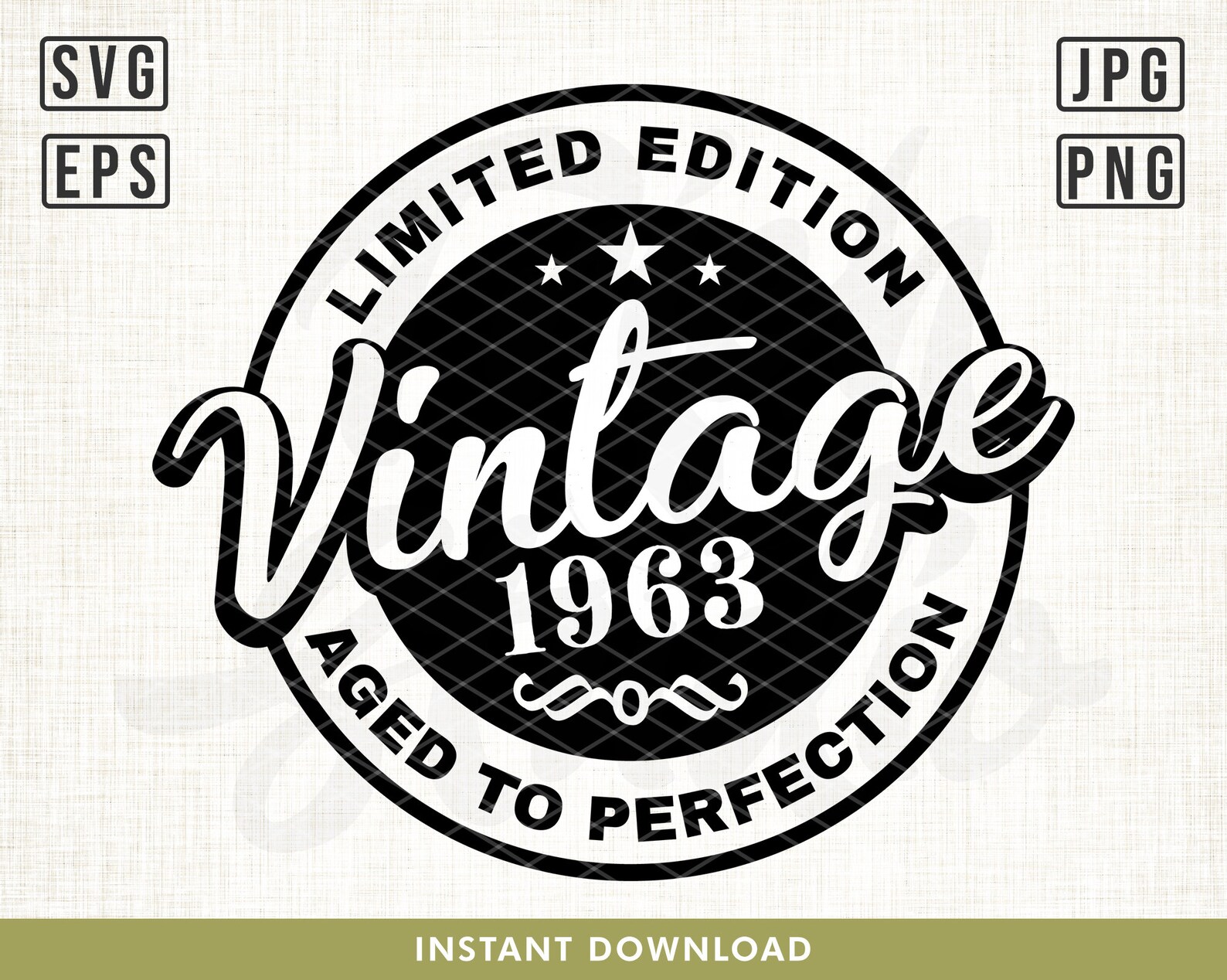 Vintage 1963 Svg, 60th Birthday Svg, Aged to Perfection, Limited ...