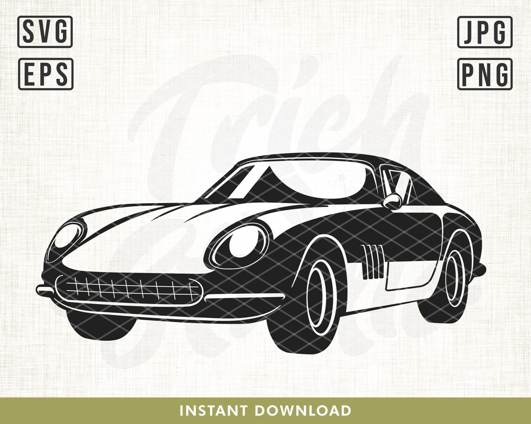 Classic Sport Car Svg File, Vintage Sport Car Clipart, Car Clipart ...