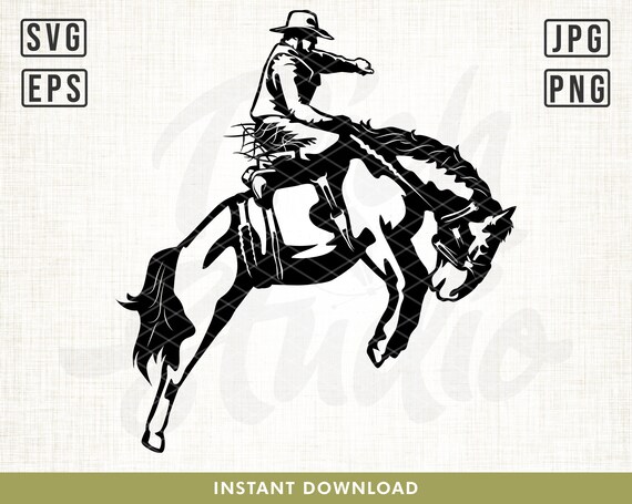 Rodeo Svg File Cowboy Svg Western Cowboy Riding Horse Svg - Etsy