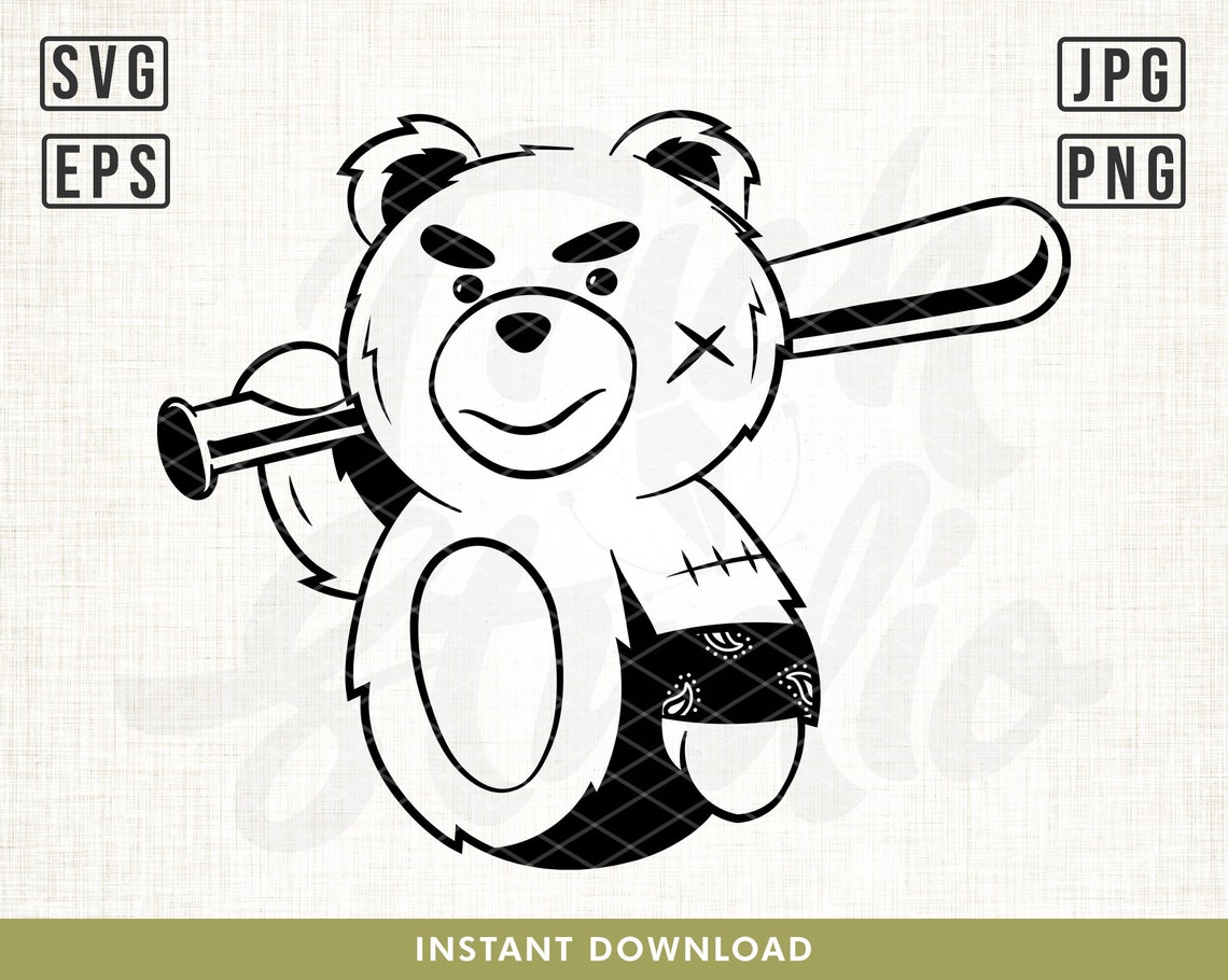 Gangster Teddy Bear Svg, Teddy Bear Svg, Bear Svg, Gangster Svg ...