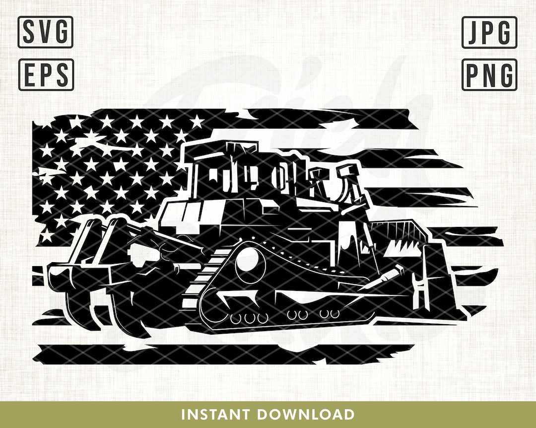 USA Bulldozer Svg, Heavy Equipment Truck Svg, Bulldozer Driver Svg, USA ...