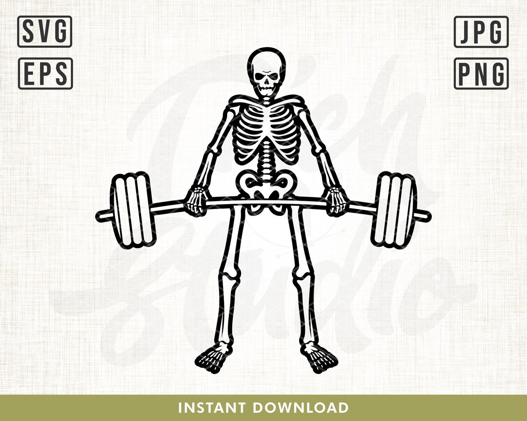 Skeleton Deadlift Svg, Funny Skeleton Svg, Skeleton Weightlifting Svg ...