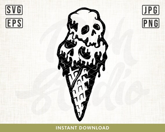 Ice Cream Skulls Svg Ice Cream Svg Summer Svg Skull Svg - Etsy