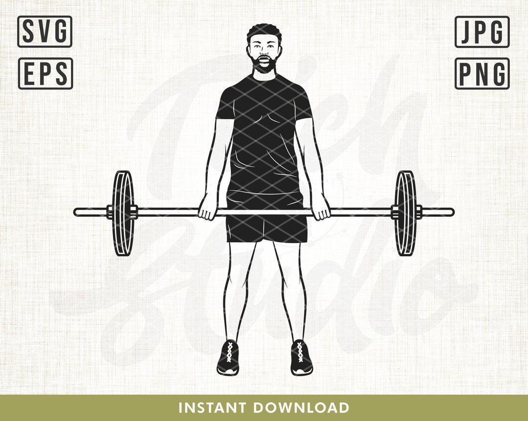 Man Workout Svg, Gym Guy SVG, Man Svg, Barbell Svg, Gym Svg ...