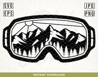 Snow Goggles Mountain Svg Skiing Svg Mountain Svg Mountain - Etsy