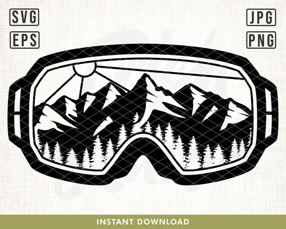 Snow Goggles Mountain Svg Skiing Svg Mountain Svg Mountain - Etsy