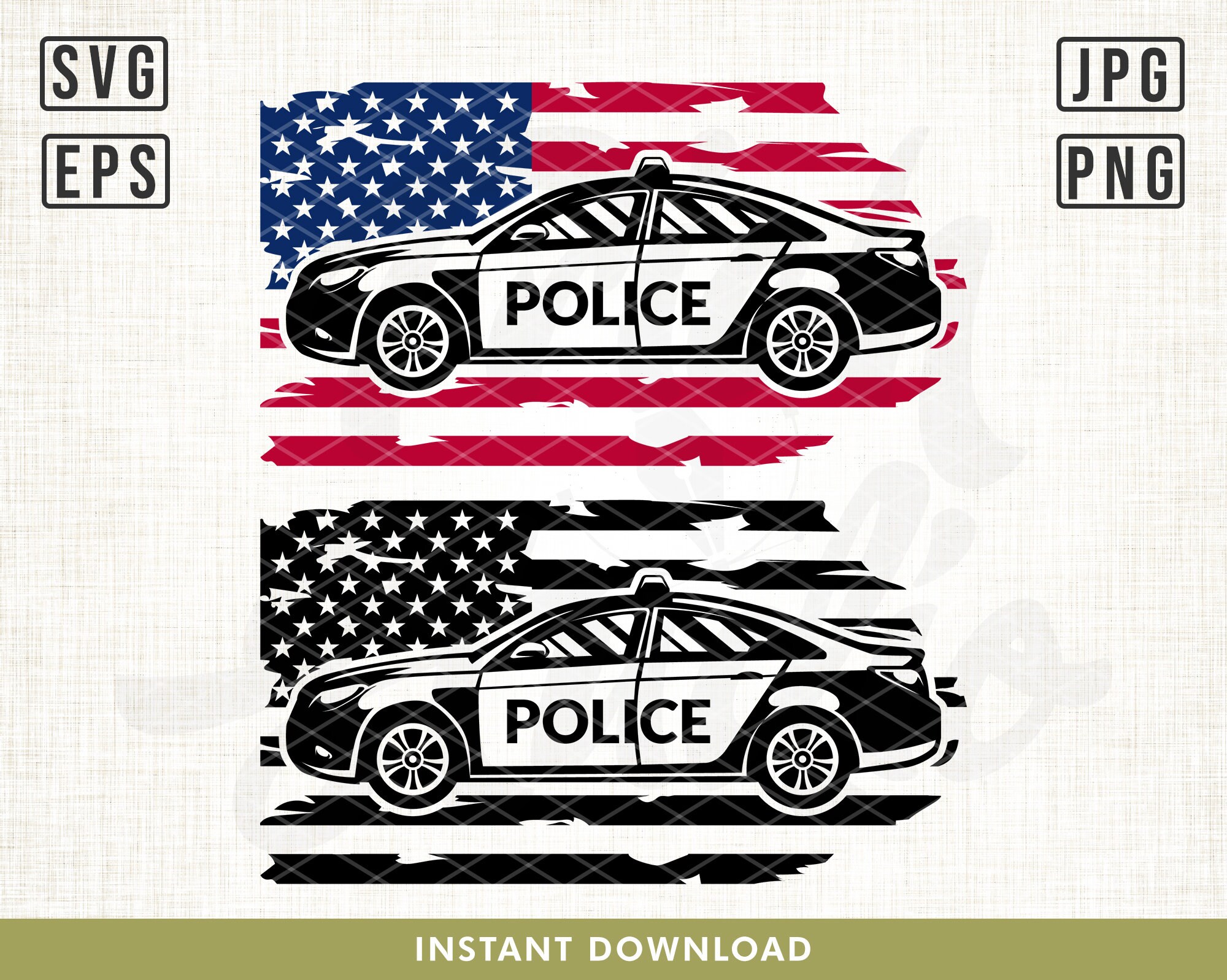 US Police Car Svg file, American Cop Svg, USA Emergency Patrol Vehicle ...