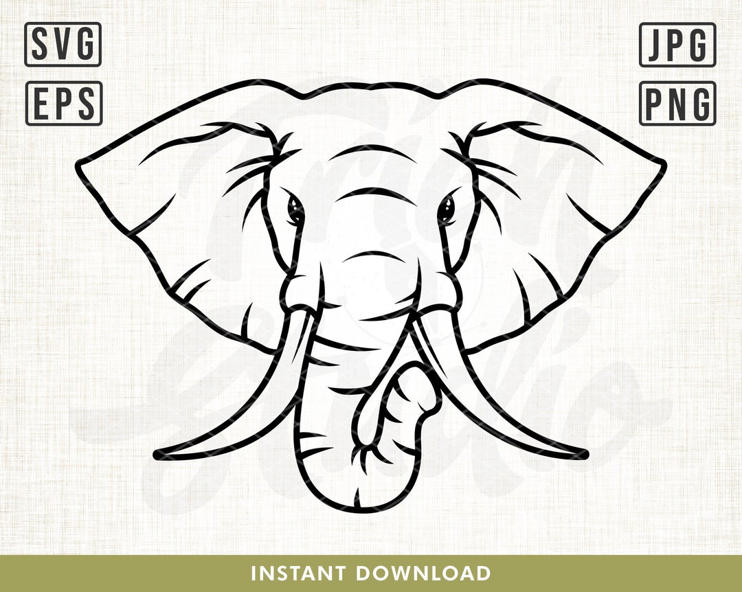 Elephant Svg, Safari Animal Svg, Elephant Head Svg, Elephant Clipart ...