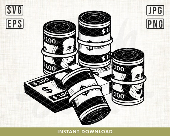 Money Svg Rolling Money Svg Money Bill Svg 100 Dollar Svg | Etsy