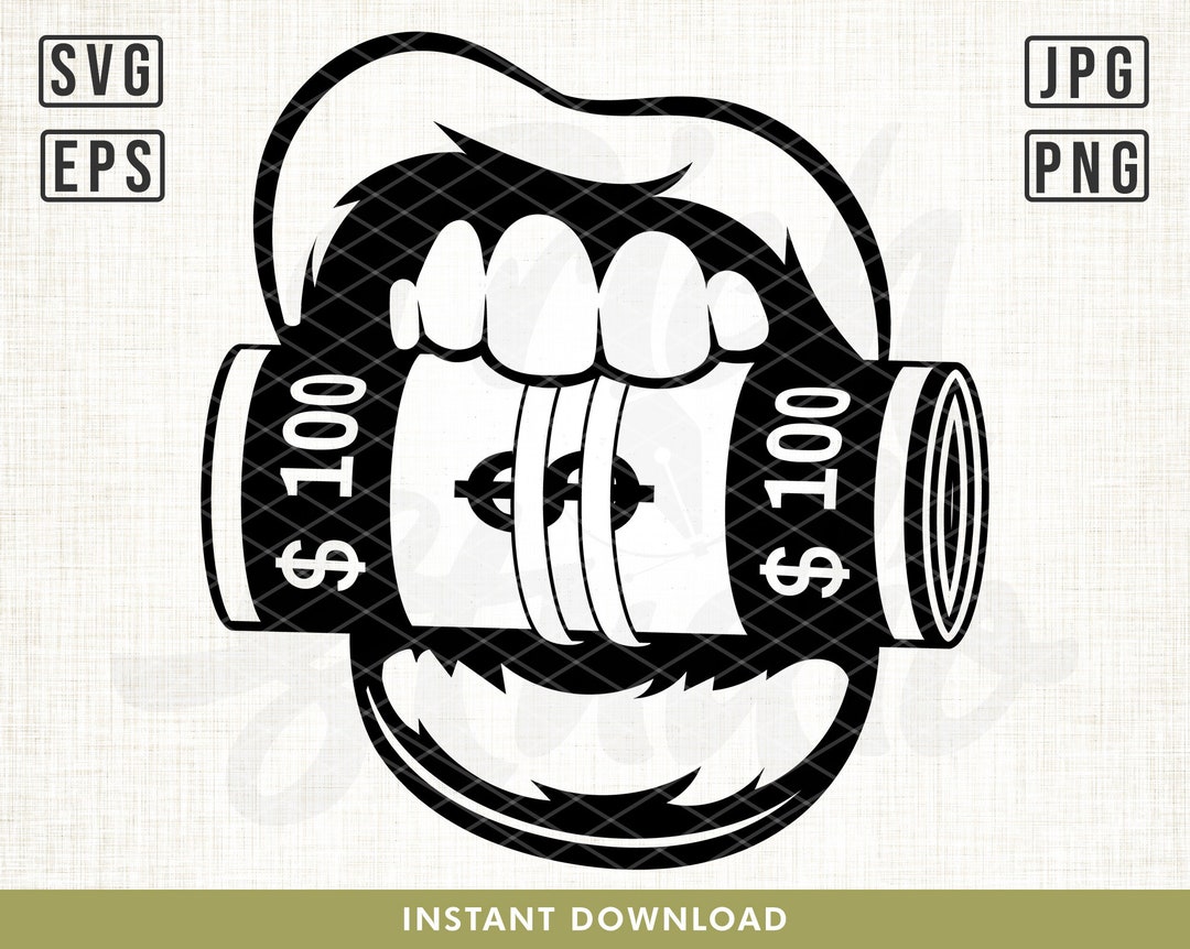 Sexy Lips Biting Money Svg, 100 Dollar Svg, Lips Money Svg , 100 Dollar ...