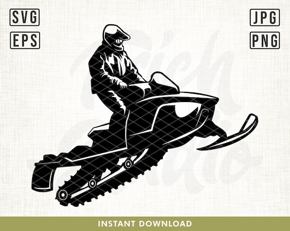 Snowmobile Rider Svg Winter Sports Svg Snowmobiler Svg | Etsy