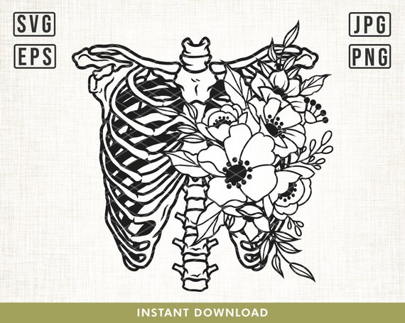 Flower Rib Cage Tattoos