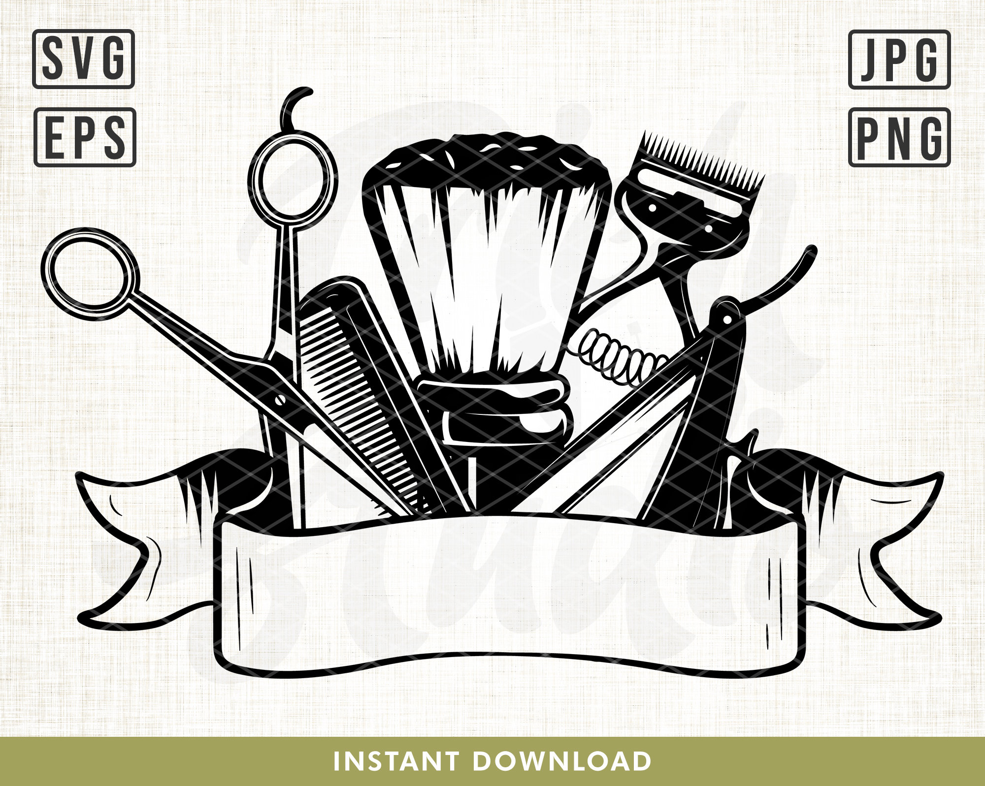 Bishops Barbershop Logo Clipart