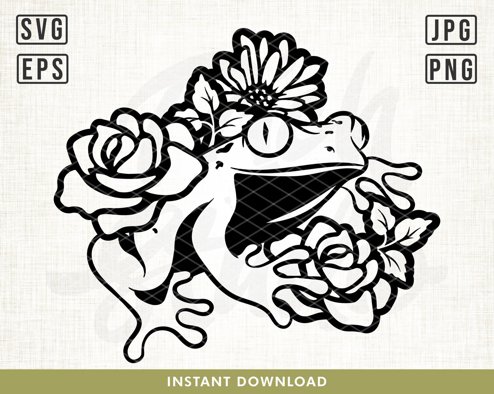 Floral Toad Svg File Frog Svg Frog Clipart Floral Frog Svg | Etsy