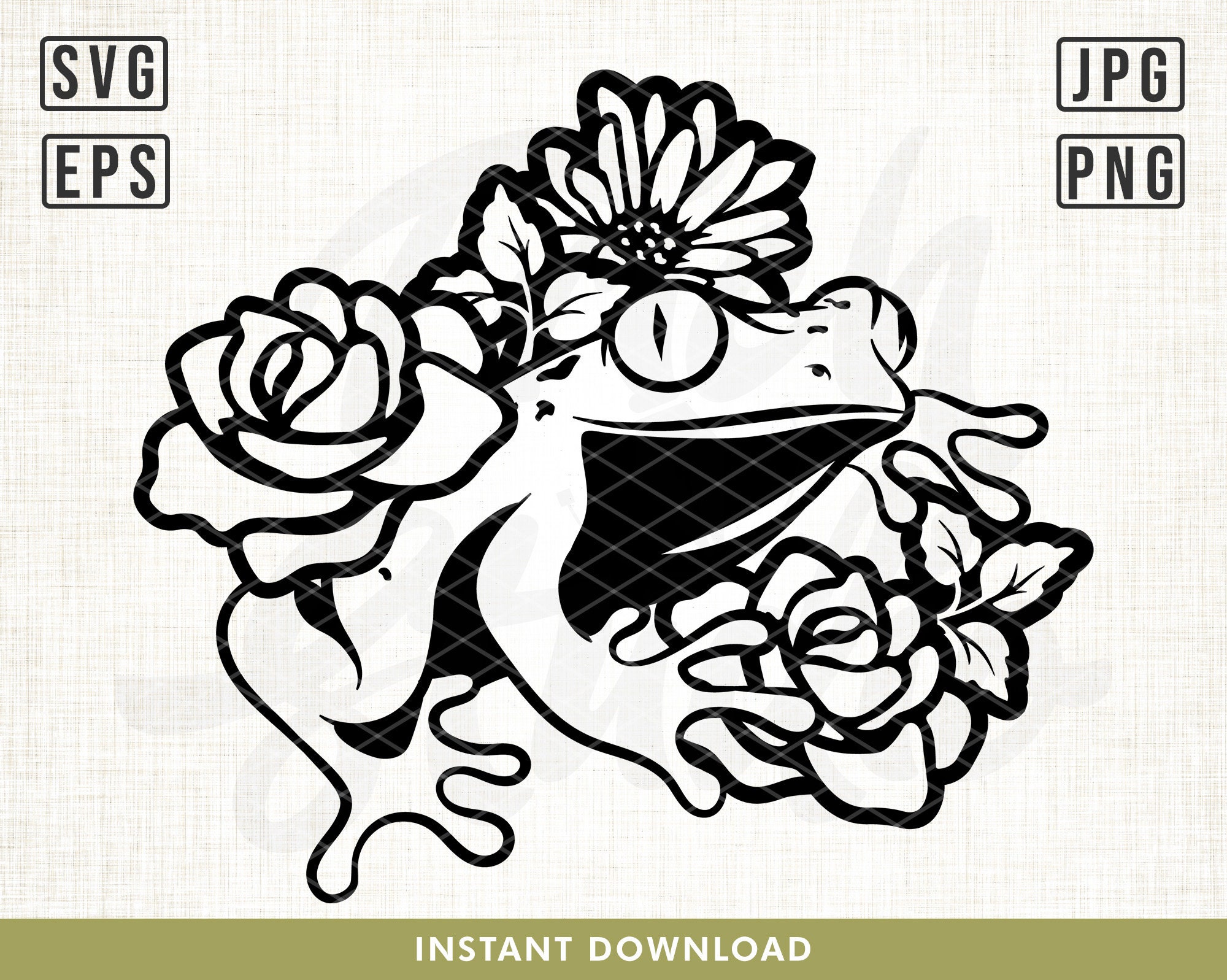 Floral Toad Svg File Frog Svg Frog Clipart Floral Frog Svg | Etsy