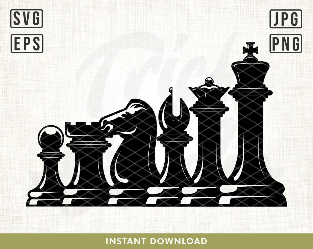 Chess Pieces Svg Chess Svg, Chess Game Svg, Chess Clipart, Board Game ...