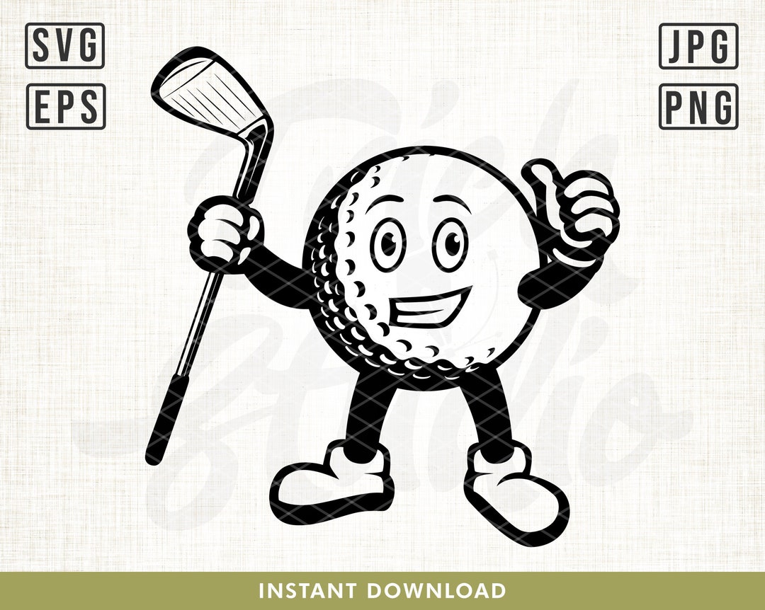 Golf Ball Mascot Svg, Golf Svg, Golf Clipart, Golf Team Svg, Golf Game ...