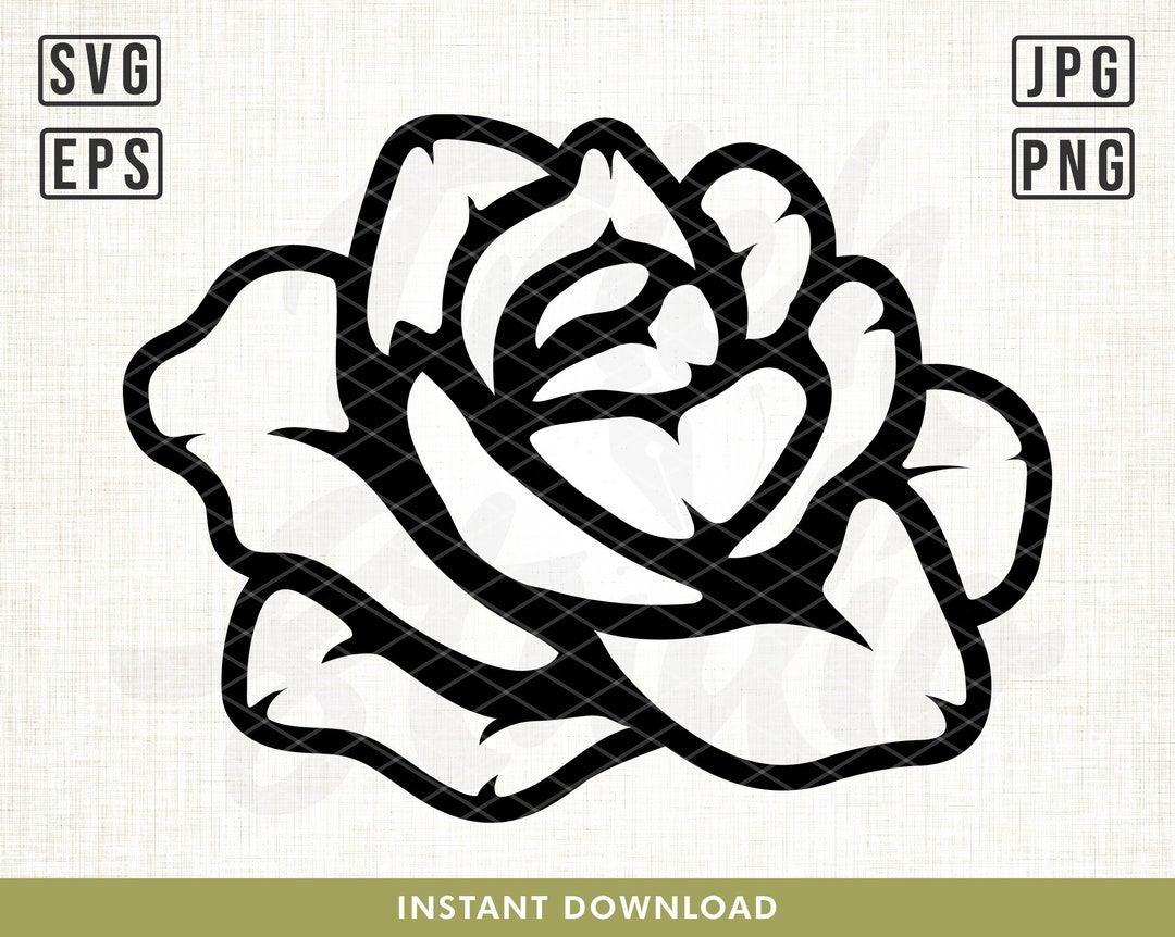 Rose Svg, Rose Stamp Svg, Rose Design, Rose Clipart Svg, Rose Stencil ...