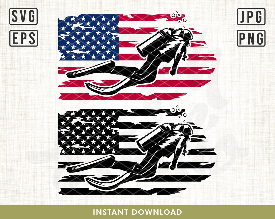 US Scuba Diving Svg File, Beach Life Svg, Swimming Svg, Diver Svg ...