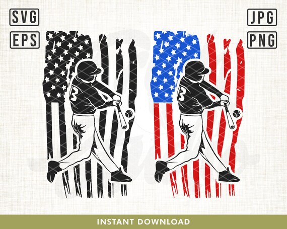 US Baseball Player SVG File Baseball Svg Baseball Files | Etsy