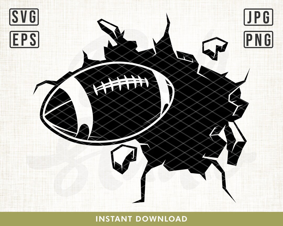 Football Wall Smash Svg, Football Svg, Football Clipart, Football Team ...