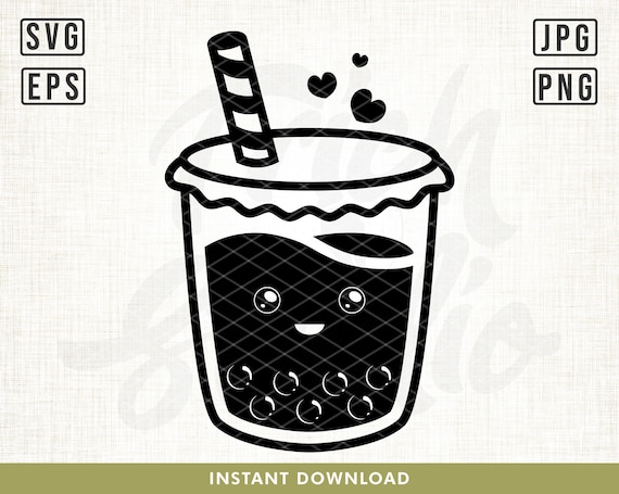 Cute Bubble Tea Svg Boba Tea Cut File Kawaii Drink Cute | Etsy Canada