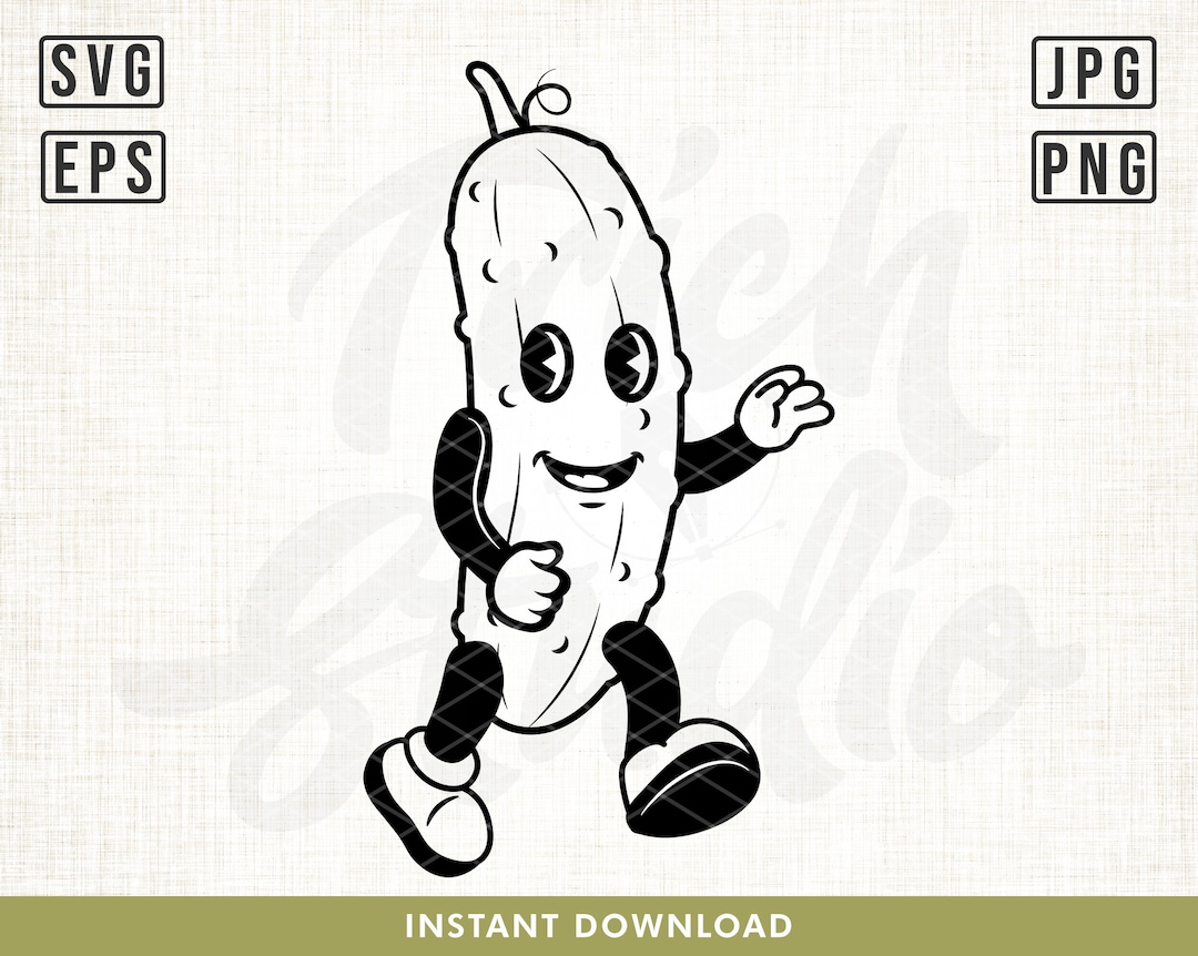 Pickle Mascot Svg, Pickle Svg, Vegetables Svg, Cool Pickle Svg, Mascot ...