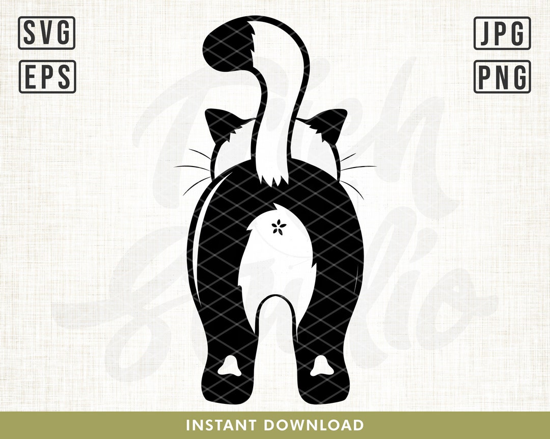 Cat Butt Svg File, Cute Kitty Svg, Cat Svg, Cute Cat Butt Svg, Funny ...