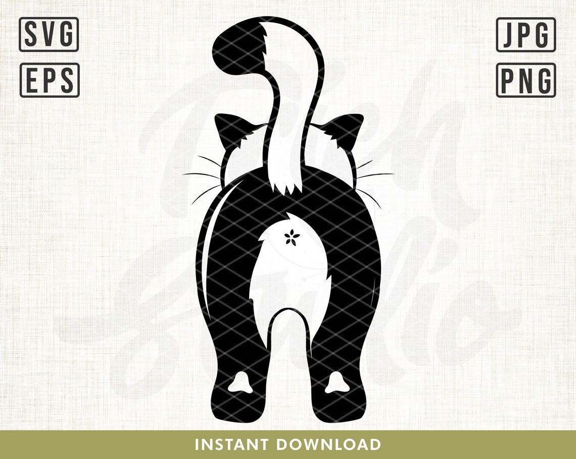 Cat Butt Svg File, Cute Kitty Svg, Cat Svg, Cute Cat Butt Svg, Funny ...