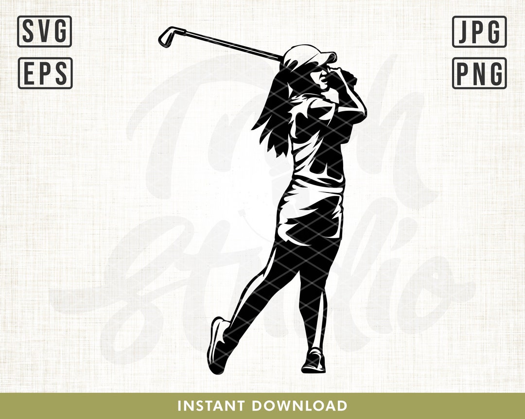 Female Golfer Svg, Golf Svg, Golfing Svg, Golf Player Svg, Golf Clubs ...