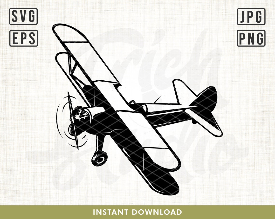 Propeller Plane Svg Biplane Svg Airplane Svg Aeroplane Svg - Etsy