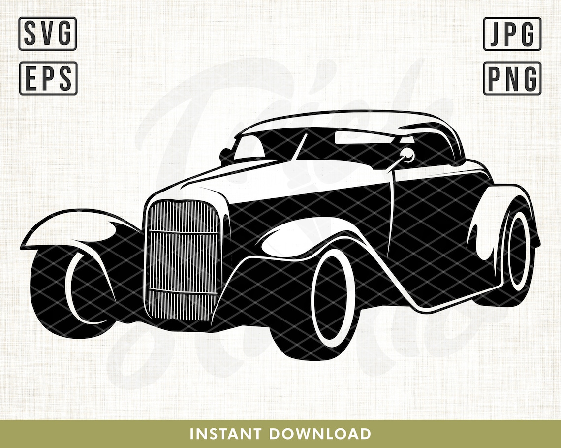 Hot Rod SVG File Vintage Car SVG Classic Car Svg Retro Car | Etsy