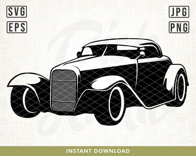 Hot Rod SVG File, Vintage Car SVG, Classic Car Svg, Retro Car Svg, Hot ...